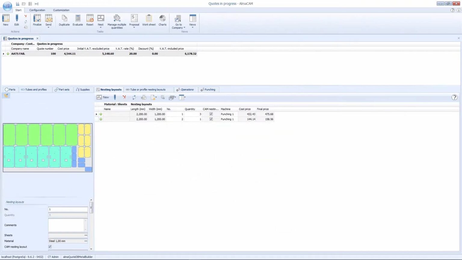 Almaquote, logiciel de devis pour tôlerie et mécano-soudure - Almacam